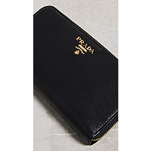 Prada Women's Pre-Loved Black Saffiano Zip Around Wallet, Black, One Size