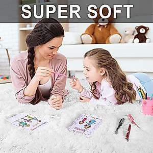 RUGTUDER Soft Area Rugs for Bedroom, 4x6 Feet, Fluffy Rug, Shag Carpet for Living Room Decor, Fuzzy Rug for Kids Baby Nursery Room, Furry Throw Rug for Girls Boys Dorm Room, Anti-Slip Rug, White