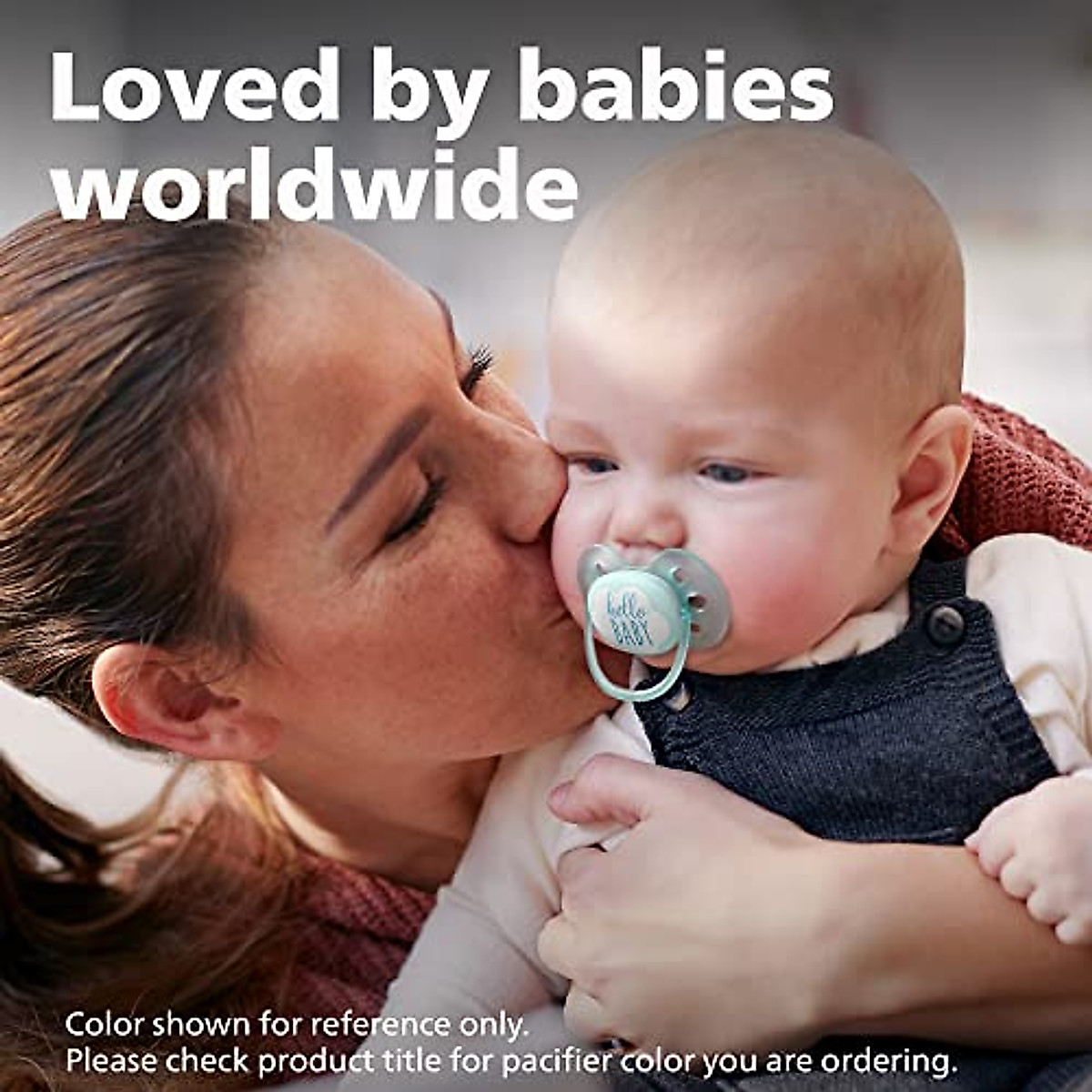 Philips AVENT Ultra Soft Pacifier, 0-6 Months, Arctic White/Green, 4 Pack, SCF214/40