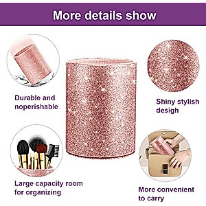 Pencil Cup, Pen Cup PU Glitter Pen Holder Shiny Pen Pencil Stand Pencil Holders Makeup Brush Holder Pen Pencil Organizer Case for Desk Organizer and Storage Box Office Classroom Home (Pink)