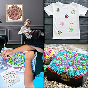 Mandala Dotting Tools,Augshy 58PCS Dot Painting Tools Set Rock Painting Supplies with a Blue Zipper Waterproof Storage Bag for Painting Rocks