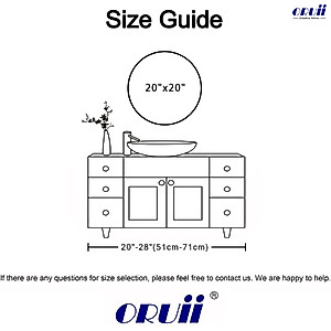 Oruii Black Circle Mirror, 20 inch Round Mirror, Wall Mirror Circular, Black Bathroom Mirror, Round Wall Mirrors for Living Room, Bedroom, Bathroom, Washroom, Rustic, Vanity.