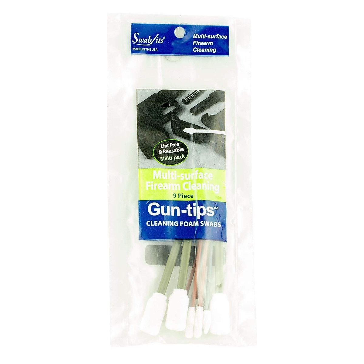 9-Piece Gun Cleaning Foam Swab Kit of Gun-tips® by Swab-its®: Gun Cleaning Swabs