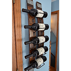 Wine Rack, 5 - Bottle Wine Stave wine rack with steel banding