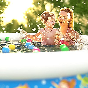 Jasonwell Inflatable Kids Kiddie Pool - Wading Pool for Toddler Durable Swimming Pool Family Above Ground Pool Summer Outside Round Pools for Children Adults Garden Backyard (80.7Wx18.5H)