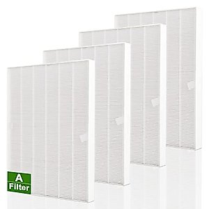 RONGJU 4 Pack 115115 True HEPA Replacement Filters A Size 21 for Winix PlasmaWave C535 5300 5300-2 5500 6300 6300-2 P300 9000 9500 9800 5000 5000B Air Purifier (4 HEPA)