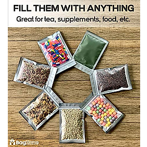 Mylar Resealable Smell Proof Bags - Aluminum Foil Black Packaging Bags - Food Grade Zip Bags for Packaging - Air Tight Small Mylar Bags - Heat Seal Bag Storage (3.3 x 5.1 inch, 8.5x13cm) (500)