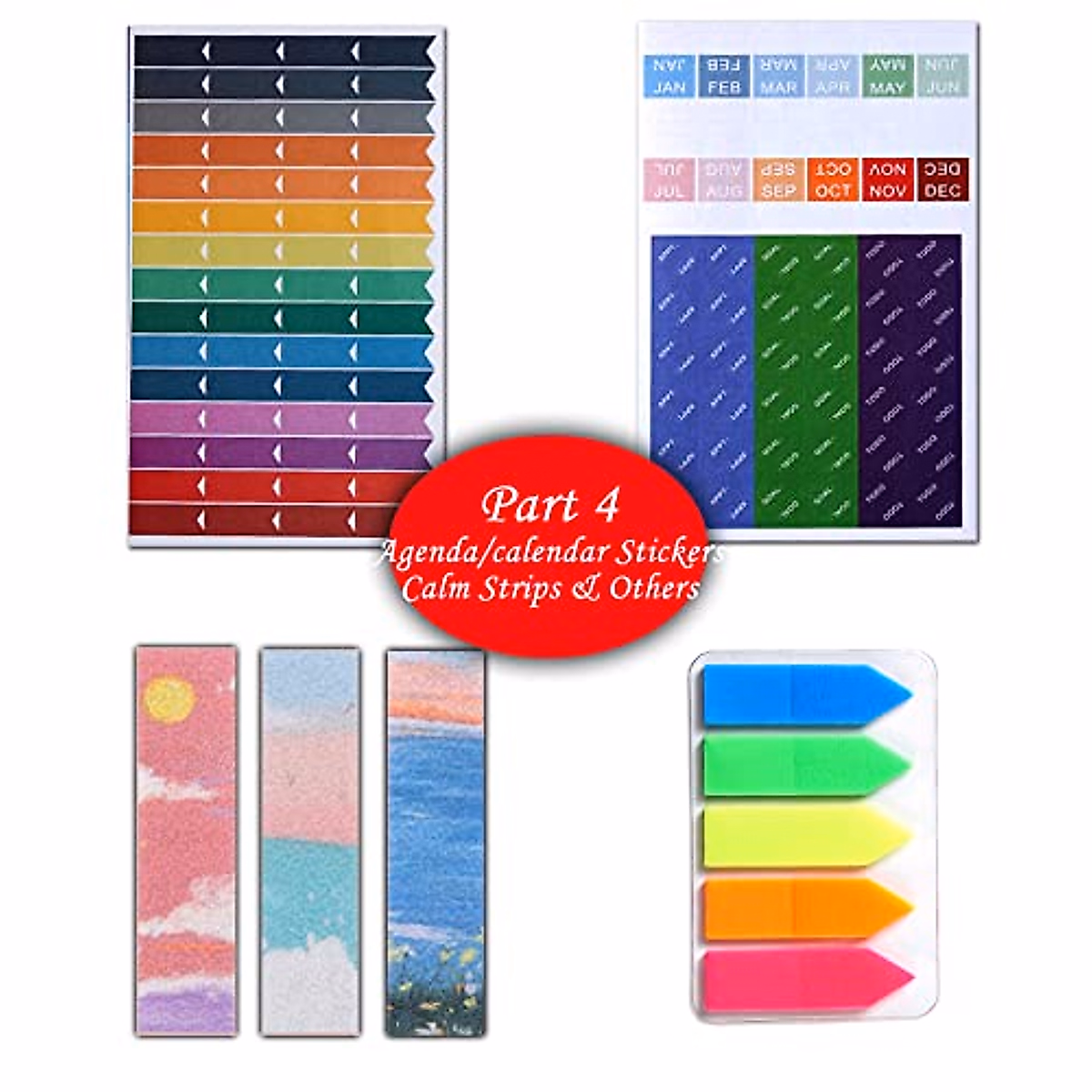 Deselen Happy Planner Stickers, Calendar Planner, Planner Stickers, Aesthetic Calendar Stickers for Teacher Planner, Teacher Stickers, Happy Planner Stickers, (Set of 12 Sheets 725 Stickers)