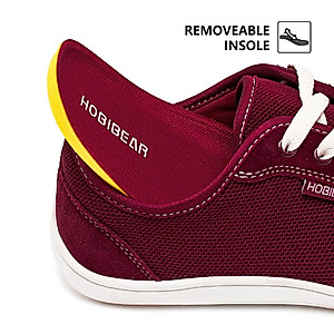 HOBIBEAR Barefoot Minimalist Shoes Womens Mens | Zero Drop | Wide Width Fashion Sneaker Wine red,Women 9/Men 8