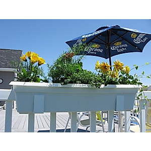 MIDE Products Aluminum Slip-on Flower Box Holders, for 1-3/4 inch to 2-1/8 inch Fence/Railing, White, Pair