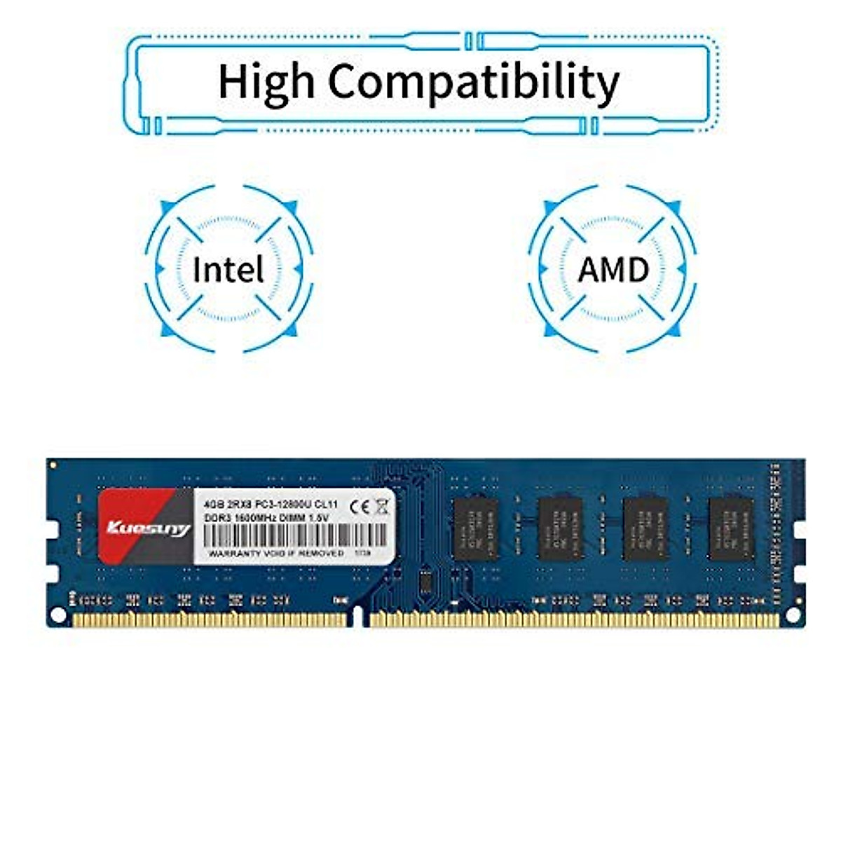 DDR3L 1600MHz Udimm Ram 8GB Kit (4GBX2) PC3L-12800/PC3L-12800U 4GB CL11 240 Pin Non ECC Unbuffered 1.35V/1.5V Desktop Computer Memory Ram Module Upgrade