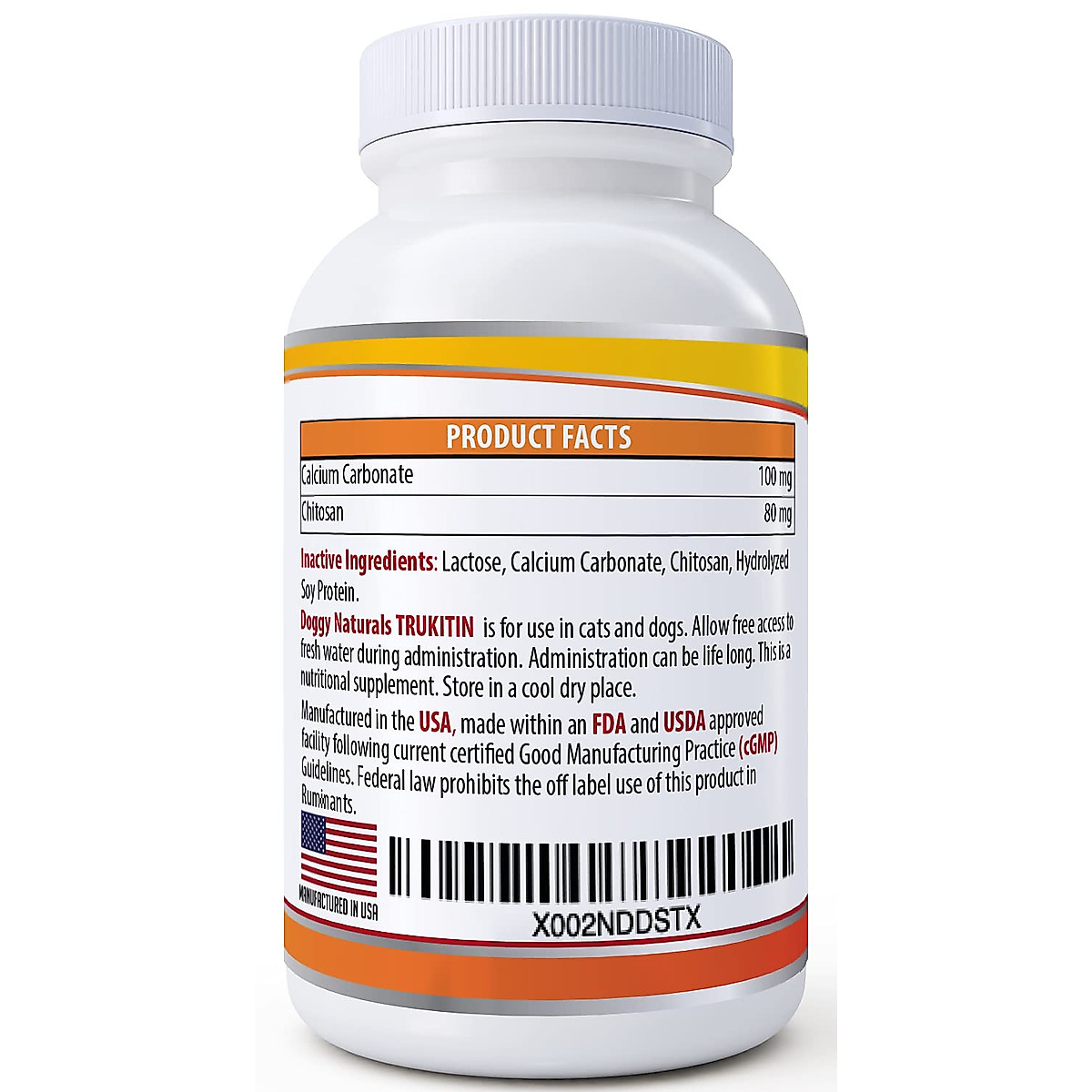 Trukitin Chitosin Based Phosphate Binder for Cats & Dogs – All Natural Human Grade Ingredients for Renal Support Supplement with Calcium Carbonate Oral Powder (Made in U.S.A)