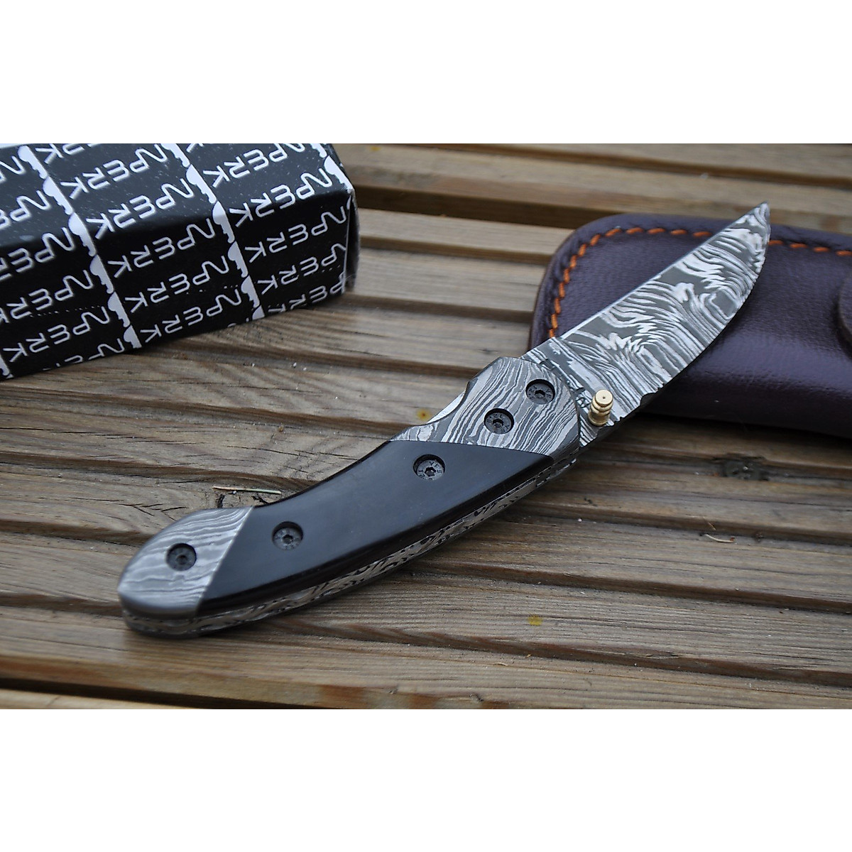 Perkin - Handmade Damascus Pocket Knife - Beautiful Folding Knife