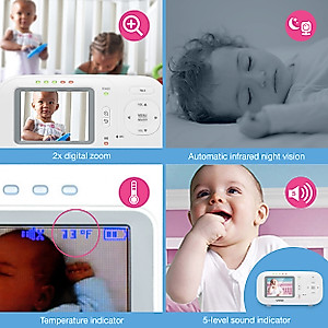 VTech VM2251 2.4" Digital Video Baby Monitor with Full-Color and Automatic Night Vision (Renewed)