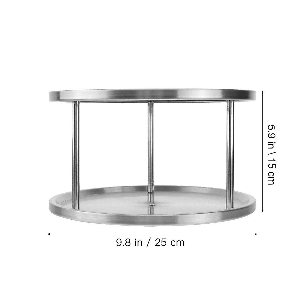 Hemoton Stainless Steel Dessert Serving Plate 2- tier Snack Plate Metal Seafood Display Trays Food Holder Tower for Restaurant Buffet Wedding Party Platter