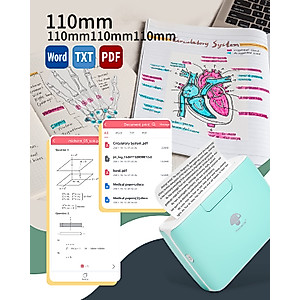 Phomemo M04S Portable Thermal Printer with 80mm White Non-Adhesive Thermal Paper 3 Rolls