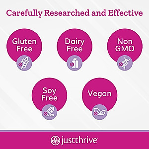 Just Thrive Immunity Plus - Vegan Gut Health and Immune Support Supplement for Kids and Adults, 60 Capsules