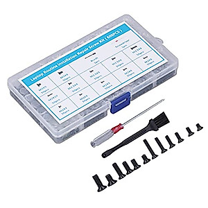 Computer Screw, Electronic Repair Screws Kit Carbon Steel Flat Head Black Various Sizes for Electronics