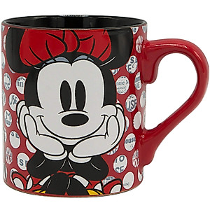 Silver Buffalo Disney Minnie Mouse Rock the Dots Ceramic Mug, 14 Ounces