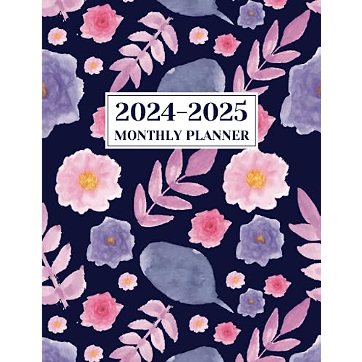 2024-2025 Monthly Planner: Two Year Schedule Organizer from January 2024 to December 2025 with Purple Watercolor Floral Cover