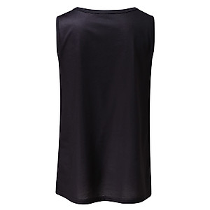 Aniywn Women V-Neck Tank Tops Casual Feather Print Sleeveless Workout Athletic Tee Shirt Gym Yoga Running Tops Blouse Black