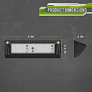Leisure LED RV Exterior Porch Utility Light - 12v 1450 Lumen 9" Lighting Fixture. Replacement Lighting for RVs, Trailers, Campers, 5th Wheels (Black)