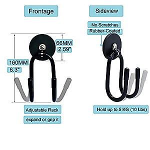 YYST Magnetic Hanger Magnetic Hook for Cowboy Hat, Hard hat, Cords,Tools,Bags,Towels, etc 2.5" Diameter Magnet - No Scratches to The Surface - W Style (2)