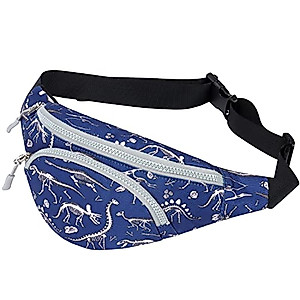 Choco Mocha Kids Fanny Pack Boys Fanny Pack for Kids 4-6 6-9 9-10 Toddler Fanny Pack Boy Kids Waist Bag Dinosaur Belt Bag for Kids Fossil Waist Pack for Little Boys age 4 5 6 7 8 9 Small Hip Bag Navy