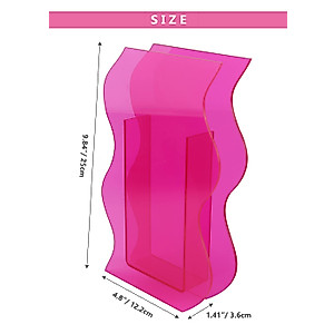 DaizySight Acrylic Flower Vase for Aesthetic Room Decor, Irregular Curvy Wave Plastic Decorative Vase for Bedroom, Living Room Table - Pink Wave