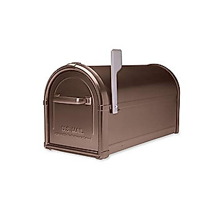 Architectural Mailboxes Hillsborough Galvanized Steel Post Mount Mailbox, Compatibility Code J, 5593C-CG-10, Copper, Large Capacity