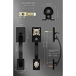 goldenwarm Black Front Door Knob Handle, Entry Door Handle and Reversible Handle Knob, Single Cylinder Front Door Handle Only, Matte Black Front Door Entry Handleset, Entry Way Door Handle