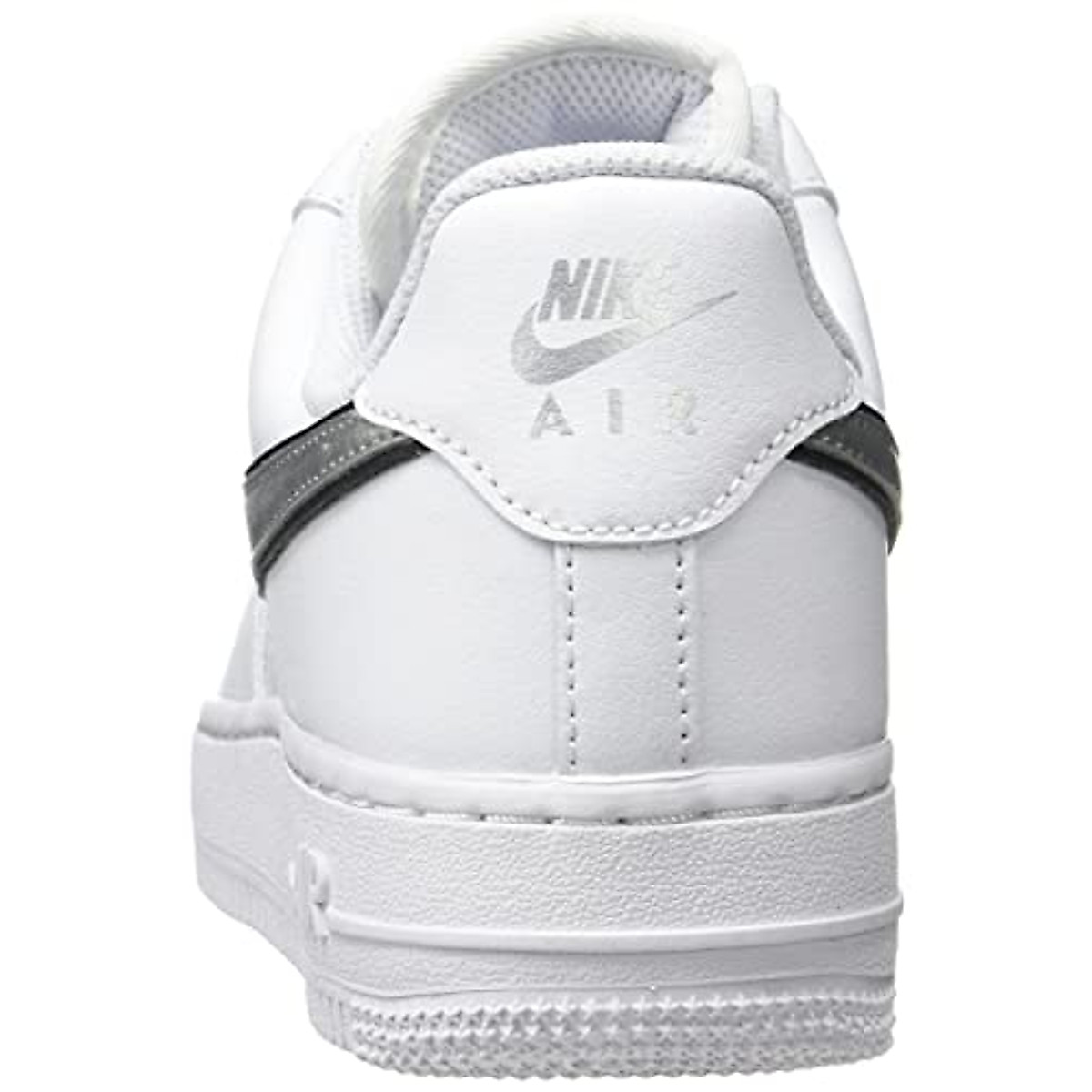Nike Women's Air Force 1 '07 ESS White/Metallic Silver-Black Size 6.5