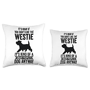 Funny Westie Gift for Men & Women It's A Smart People's Dog Anyway-Westie Throw Pillow, 18x18, Multicolor
