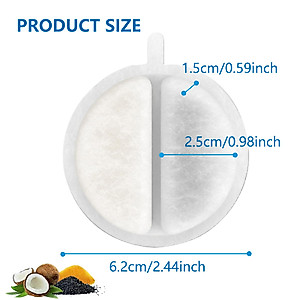 SAMANIJA 12-Pack Cat Water Fountain Filter Replacement, Compatible with Nugget 84oz/2.5L Pet Fountain