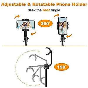 64" Selfie Stick Tripod with Remote for Cell Phone 4"-7",Portable Phone Tripod Stand Compatible with iPhone Android Lightweight Expandable for Travel Selfies Video Recording Vlog(Black)