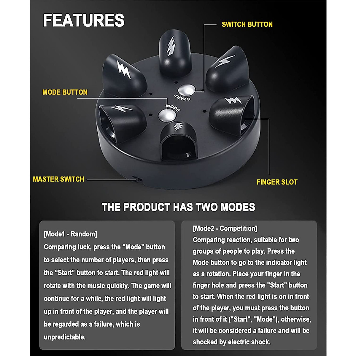 2023 Shock Roulette Party Game,Funny Shock Roulette Gams for Family Game Night,Board Games Family Games for Kids Adults, Lie Detector Test Shock Finger Game for Christmas Birthday Friends Party