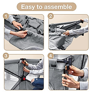 Foldable Baby Playpen, RONBEI Easy to Assemble Portable Foldable Playpen for Babies and Toddlers, Travel Indoor Outdoor Baby Playpen Play Yard Lightweight Baby Fence