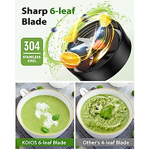 KOIOS Smoothie Blender, 900W Blenders for Kitchen with 27oz No-BPA Portable Bottles and Spout Lids, 3 Modes Personal Mixer Blender for Shakes Smoothies Frozen Drinks Baby Food, Nutritious Recipe