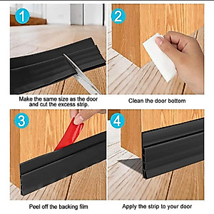 IN2CA Bottom of Door Draft Stopper - Weather Stripping Door Seal for Exterior & Interior Doors - Garage Window Blocker Noise Dust Insulation Draft Guard - Pack of 2 (White, 2" W x 39" L)