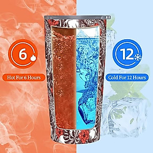 Yaxongx 20oz Tumbler Spooky Skull Flower Double Wall Vacuum Insulated Coffee Mug with Lid and Metal Straw Brush Reusable Stainless Steel Water Bottle Travel Cup Gifts for Car Ice Drinks Hot Beverage