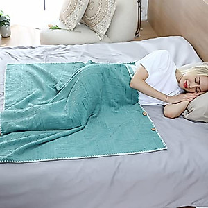 Wearable Blanket, Comfy Blanket Transformable into Ponchos, Capes with Buttons, Plush Sleeveless Blankets for Adults 40 * 60” (Green)