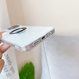 Caseative Candy Color Ring Holder Slide Lens Camera Cover Protection Clear Soft Compatible with iPhone Case (Orange,iPhone 13)