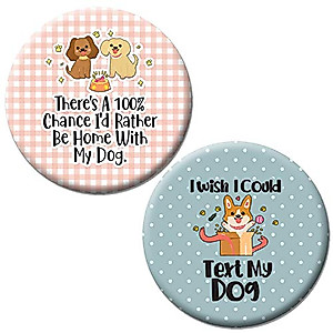Creanoso Fun Pet Owner Pinback Button Badges - Stocking Stuffers Premium Quality Gift Ideas for Children, Teens, & Adults - Corporate Giveaways & Party Favors