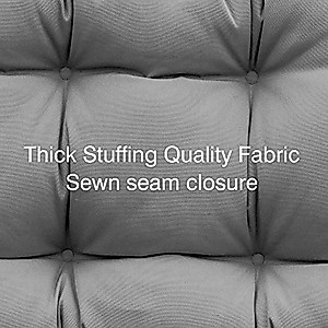 QILLOWAY Outdoor Seat/Back Chair Cushion Tufted Pillow, Spring/Summer Seasonal All Weather Replacement Cushions. (Grey)