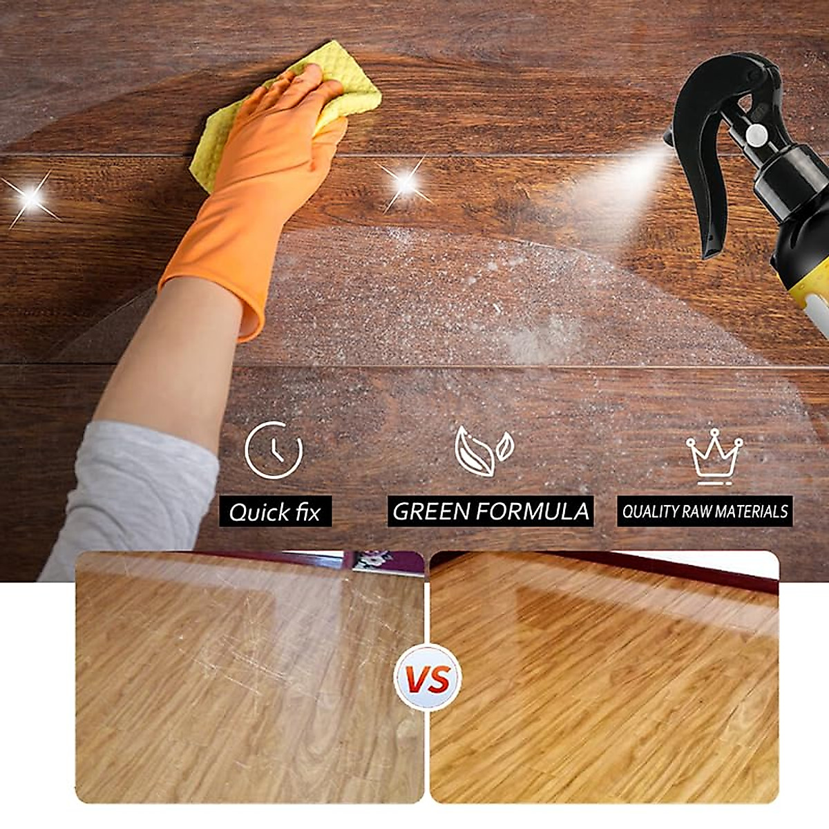 Coweroay Beeswax Spray Furniture Polish and Cleansing, Natural Beeswax Spray for Wood Furniture Floors - Original Beeswax Spray Cleansing for Living Rooms and Kitchens