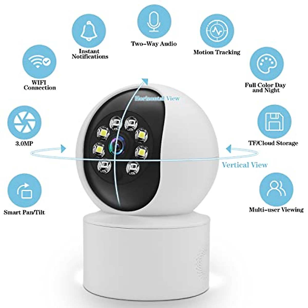 WiFi Plug-in Indoor Security Camera 360-degree Wireless 1080P 2.4GHz Pan Tilt Home Smart Surveillance Camera for Pet/Baby Monitor with Night Vision Motion Detection Dog Camera