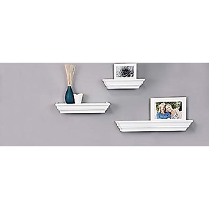 Kiera Grace Kieragrace Traditional Floating-Shelves, Set of 3 (12"W, 16"W, 24"W), White