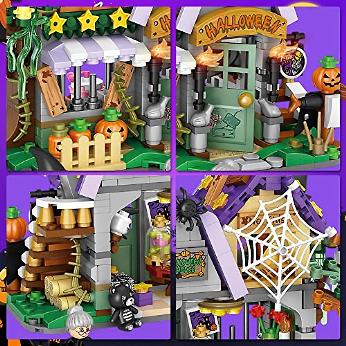 Loz Silan Halloween Haunted House Mini Bricks Building Toys - 783 Pieces Ghost Vampire Building Kit for Kids, Halloween Displayable Model Haunted House Party Gift for Boy Girl 6-12 Years Old