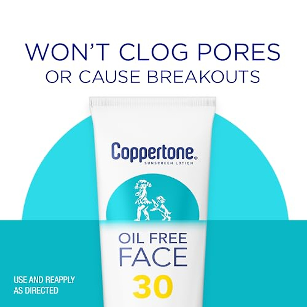 Coppertone Oil Free Sunscreen for Face SPF 30, Face Sunscreen Lotion, Travel Size, 3 Fl Oz Tube
