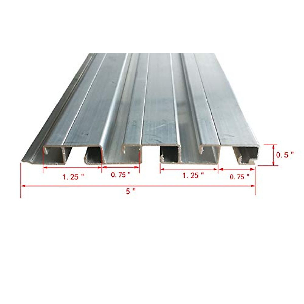 FixtureDisplays® 24" L x 5"W Double Sided Slatwall Aluminum Slatwall Panel Merchandising Slatwall Metal Board 11561-SLATWALL-NPF-SL